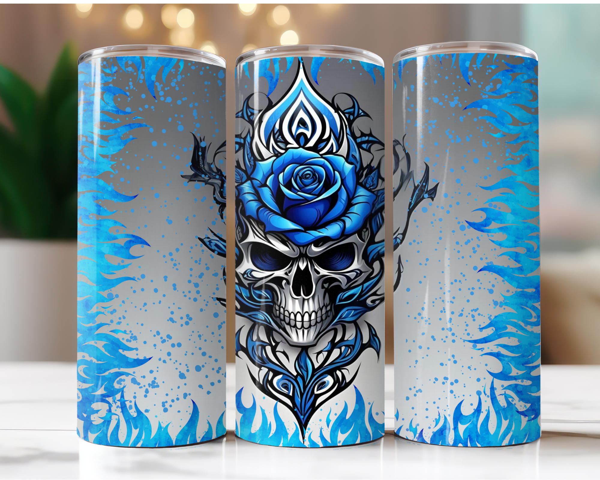Blue Rose Skull – Twisted Crafters LLC