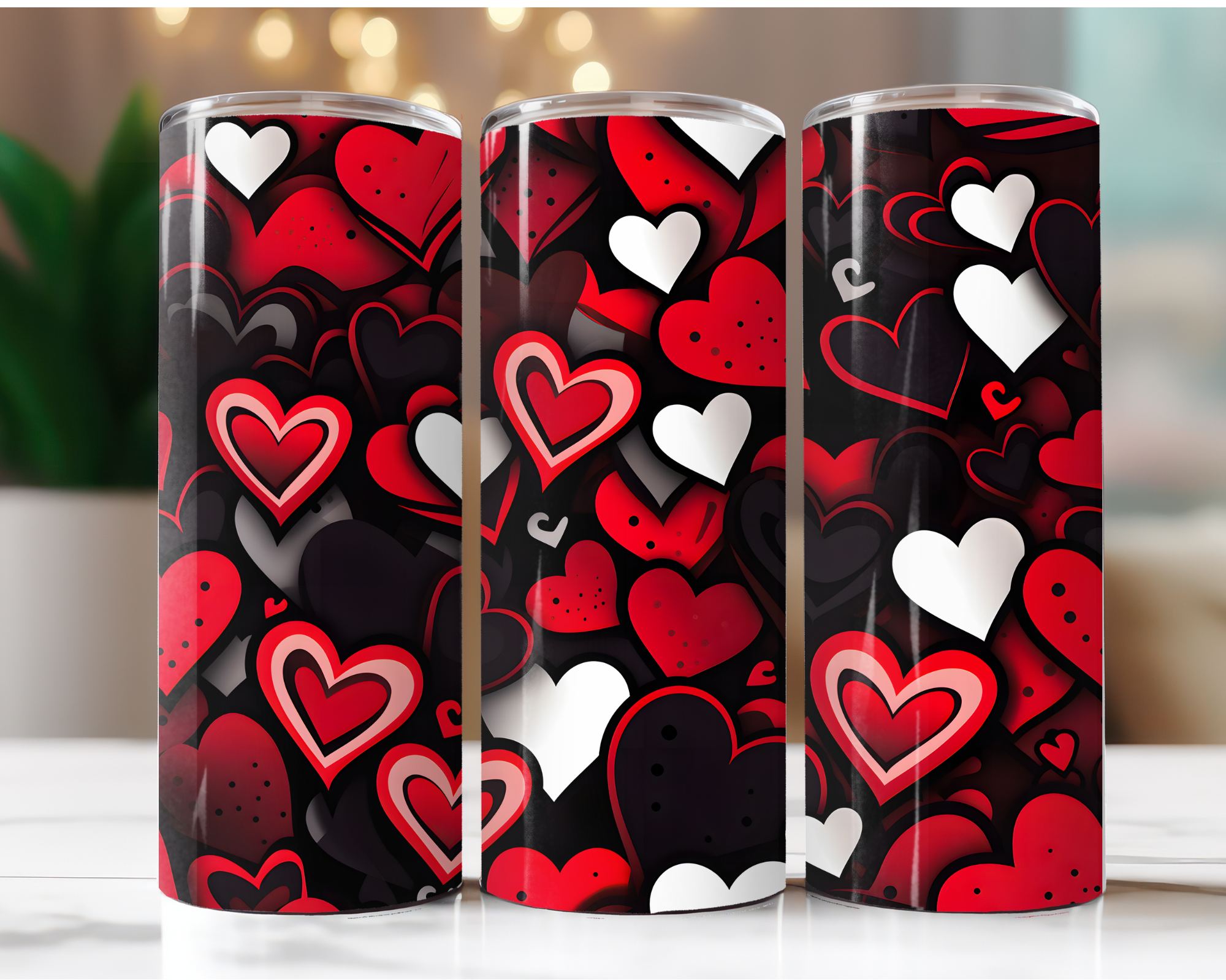 Black and Red Hearts – Twisted Crafters LLC