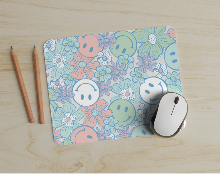 Pastel Smiley Face Mouse Pad – Twisted Crafters LLC